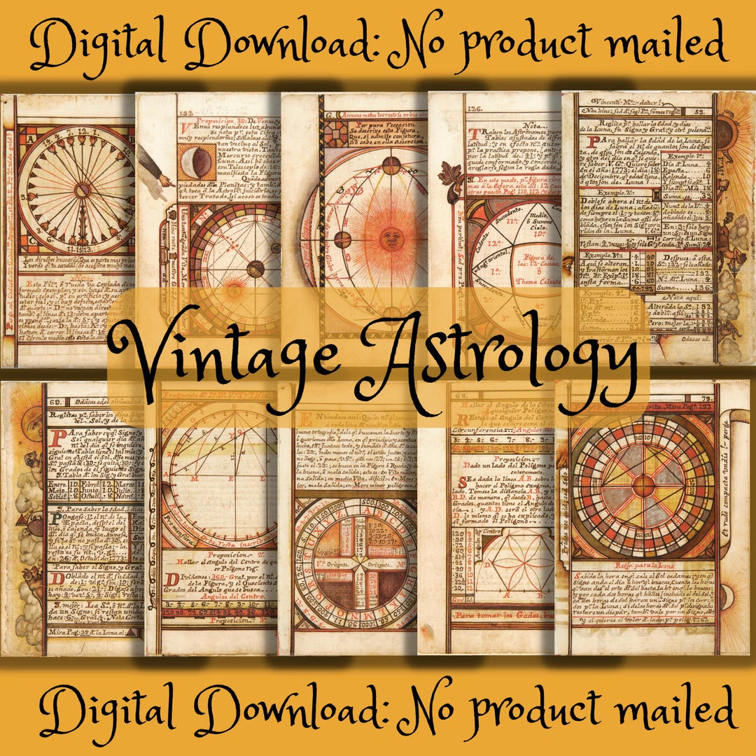 Vintage Astrology Printable Image Pack Vintage Astrology Book Pages ...