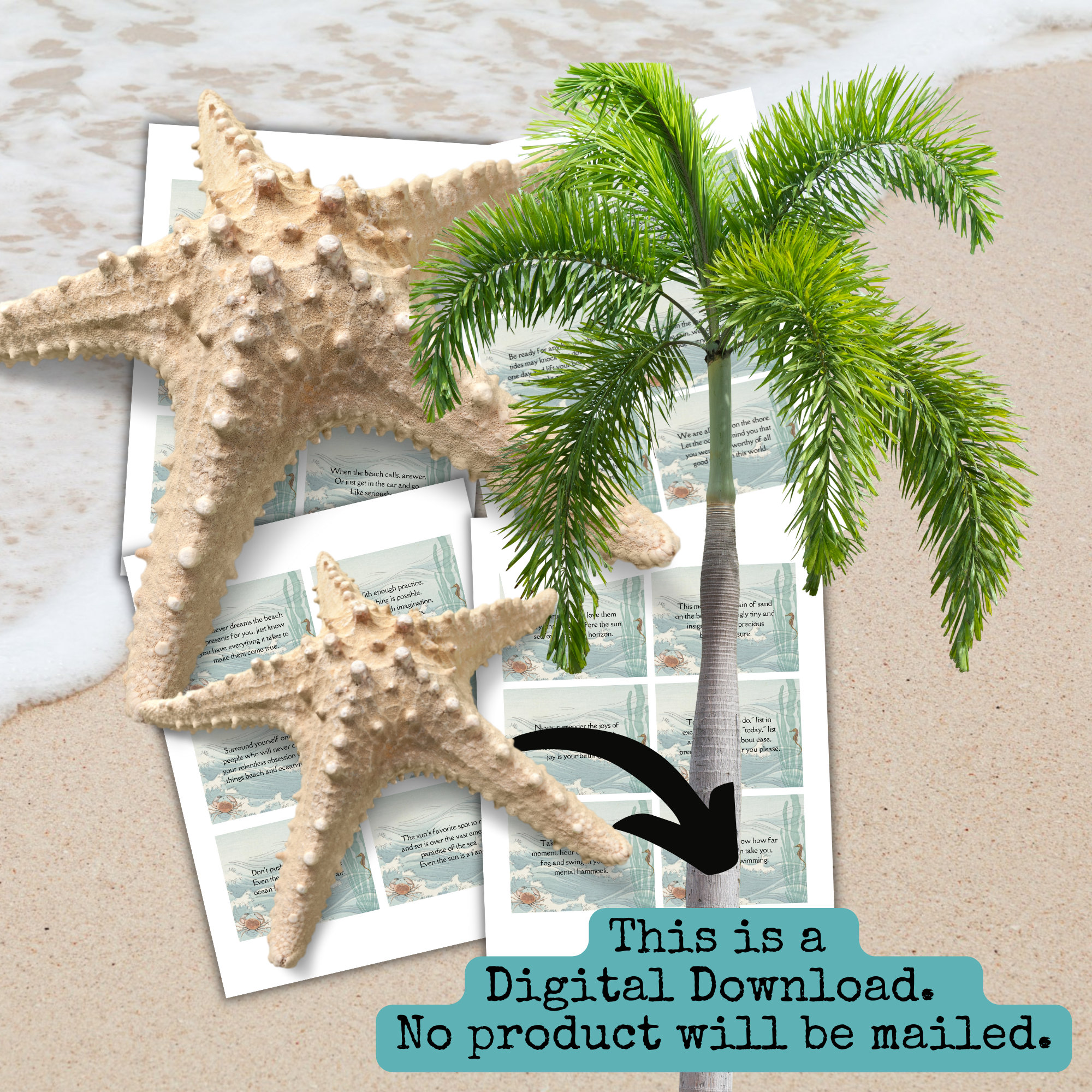 Beach Affirmation Cards Printable 24 Piece Set 1 Beach - Etsy