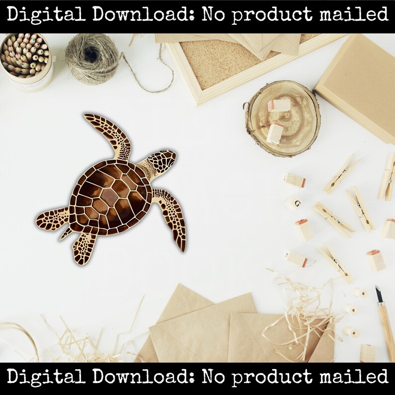 Sea Turtle Fussy Cut Printable Set of 8 Watercolor Ephemera - Etsy