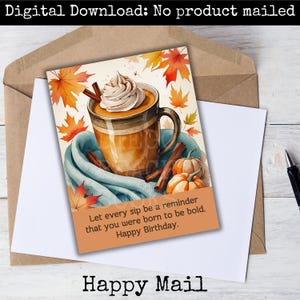 Pumpkin Spice Printable Birthday Card Fronts A2 Cardmaking Printables ...