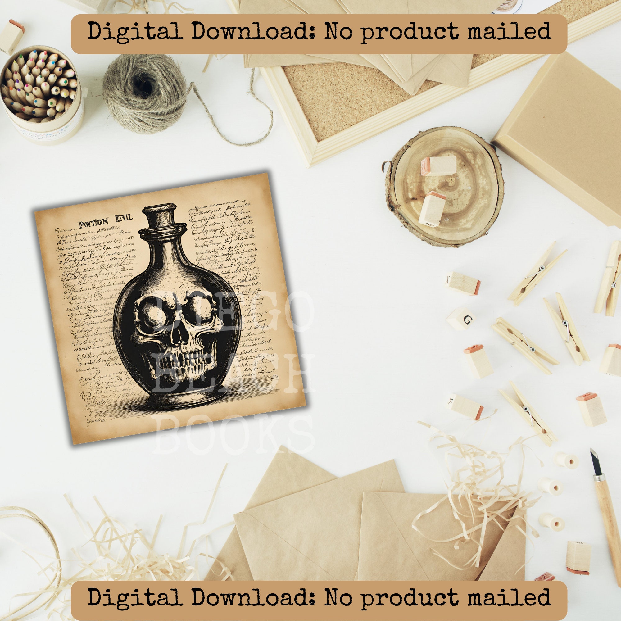 Spooky Potion Journal Card Printable Vintage Ephemera Pack - Etsy