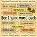 Bee Word Pack Printable Bee Phrases Garden Embellishments - Etsy