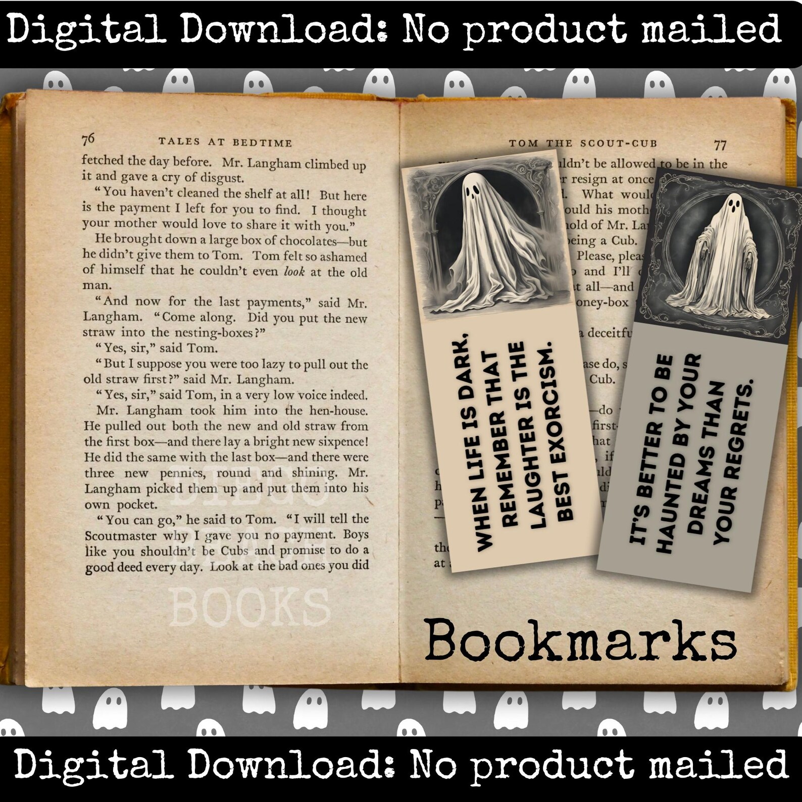 Ghost Bookmarks Printable Spooky Therapy Ghostly Wisdom Book Club ...