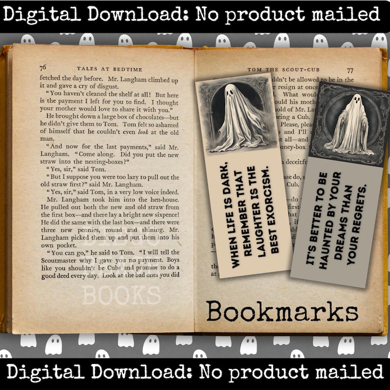 Ghost Bookmarks Printable Spooky Therapy Ghostly Wisdom Book Club ...