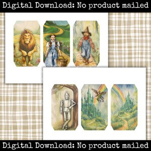 Wizard of Oz Scrapbook Cards Printable Gift Tags Junk Journal Kit Party ...