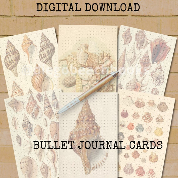 Seashell Bullet Journal Paper Planner Printable Set | Etsy
