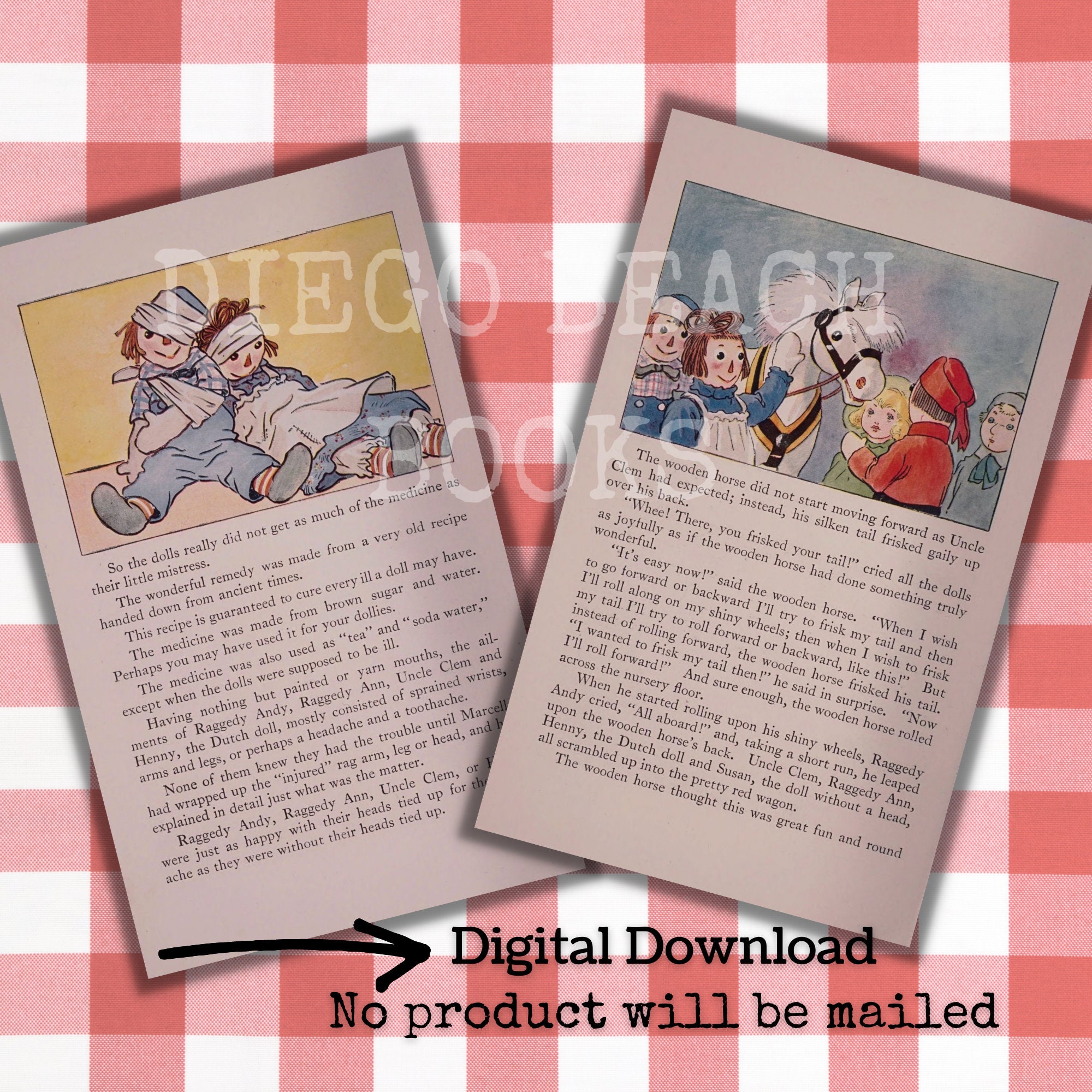 Raggedy Ann Book Pages Printable Set Set 1 - Etsy