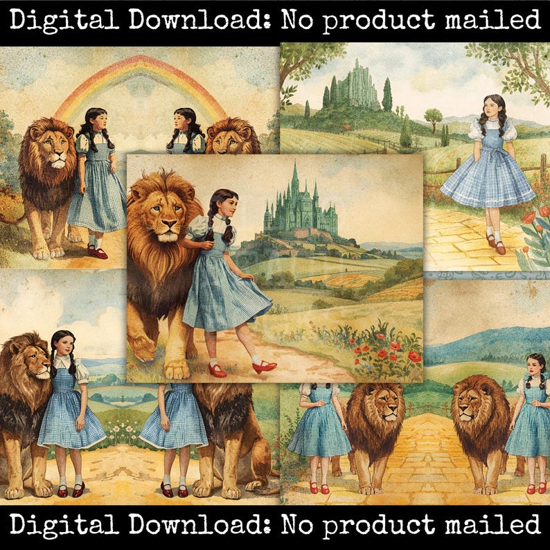 Dorothy and the Cowardly Lion Printable Wizard of Oz Scrapbook Pages ...