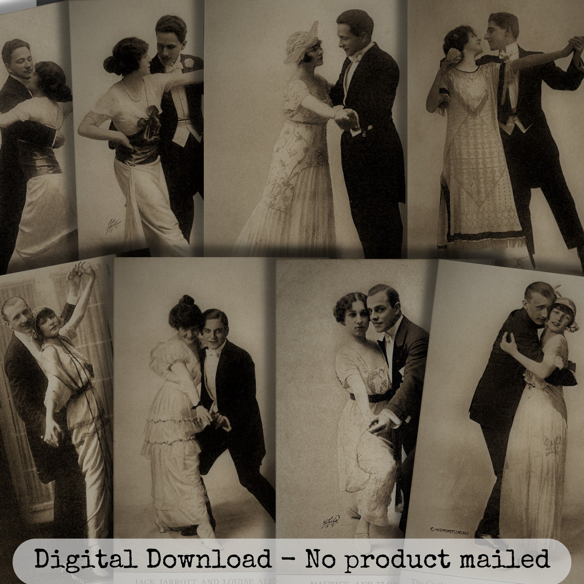 Couples Dance Images 10 Piece Printable Set, Vintage Romantic Ephemera ...