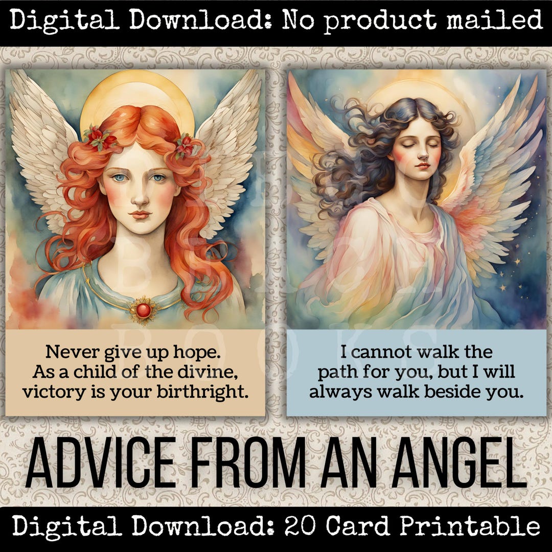 Advice From an Angel Printable Cards Angel Ephemera Junk Journal Kit ...