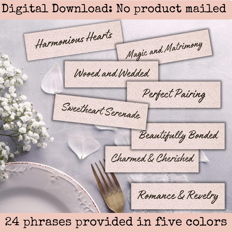 Wedding Word Pack Printable Word Embellishments for Wedding Planning ...