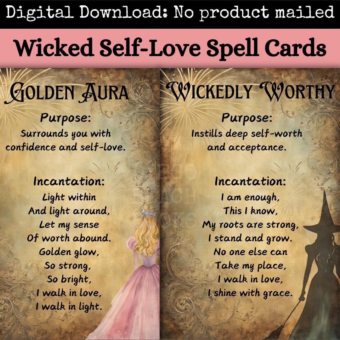 Wicked Wicked Scrapbook Cards Self-love Spell Pack Wicked Junk Journal ...