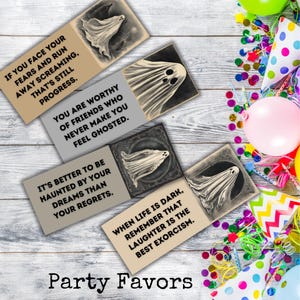 Spooky Therapy Ghostly Wisdom Bookmarks Printable Quotes for ...