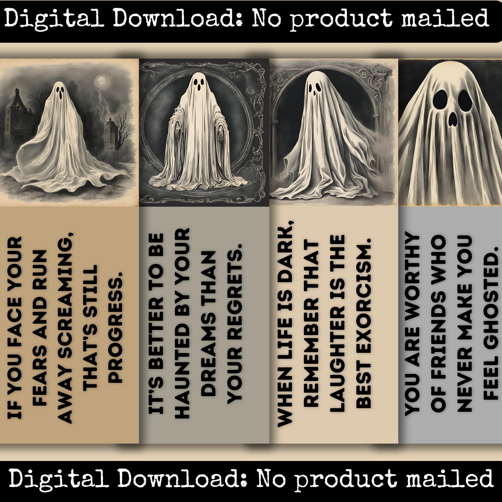 Spooky Therapy Ghostly Wisdom Printable Bookmarks - Etsy