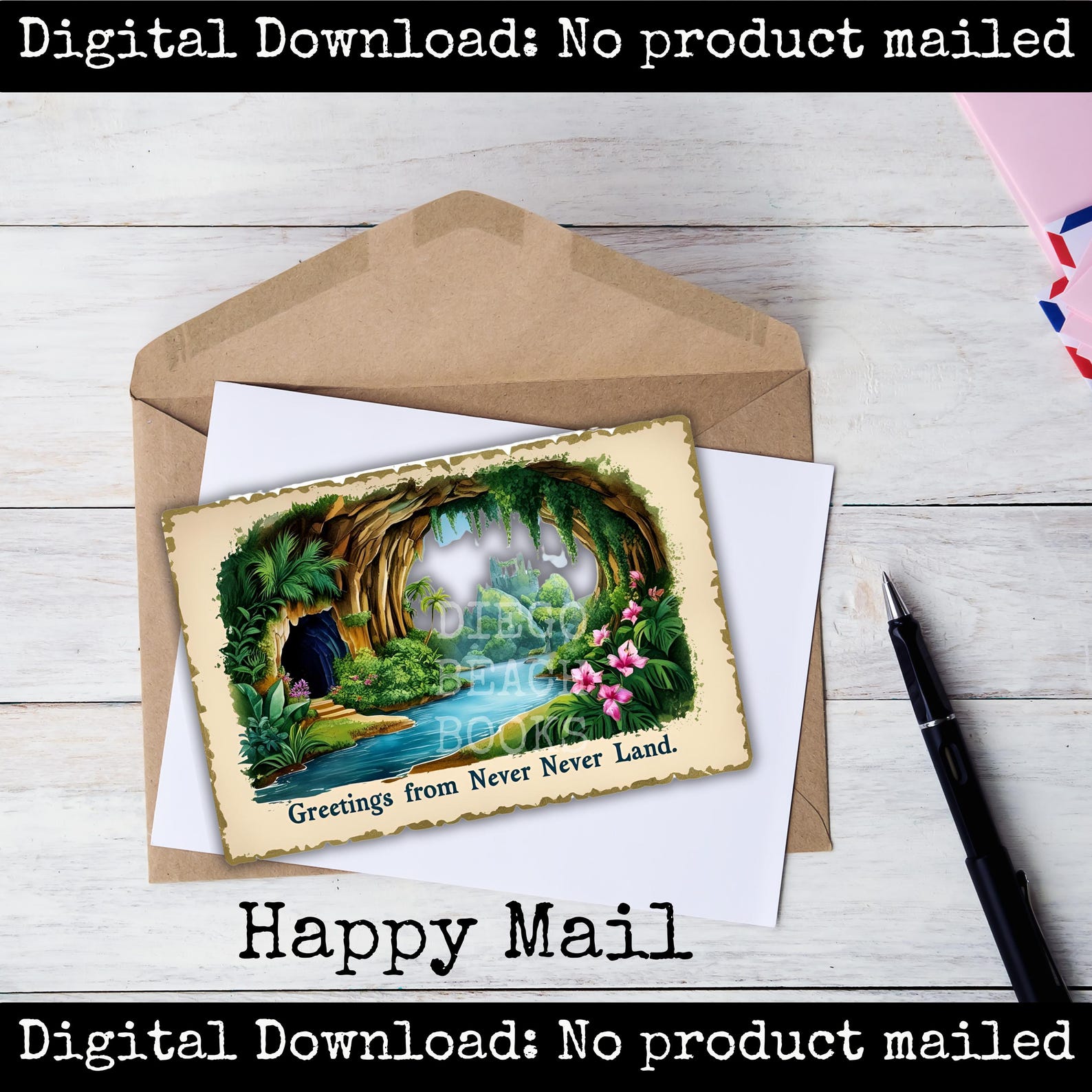 Greetings From Never Land Postcards Printable Peter Pan Ephemera for ...