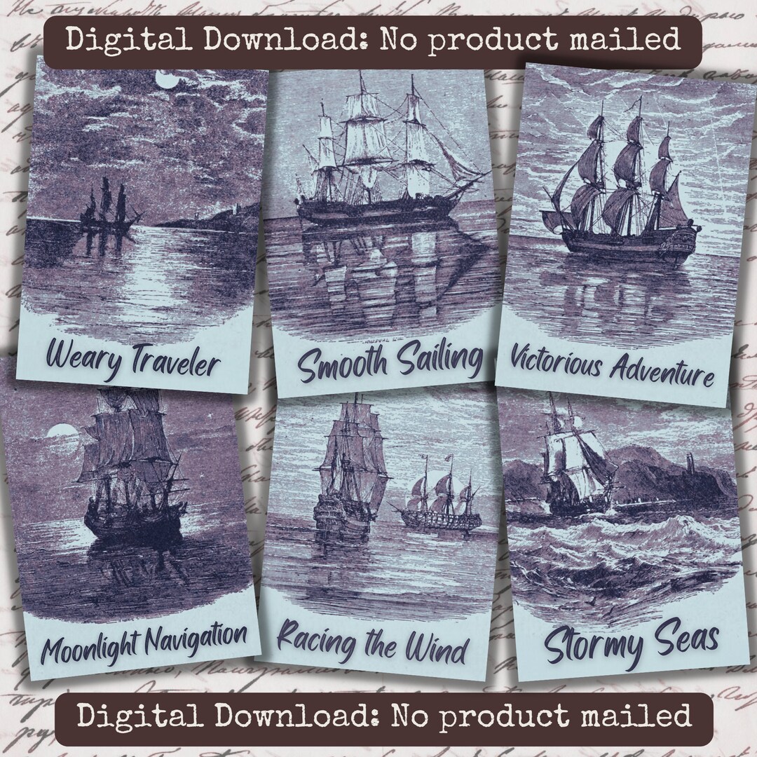 Ancient Mariner Vintage Printable Journal Card Set Vintage - Etsy