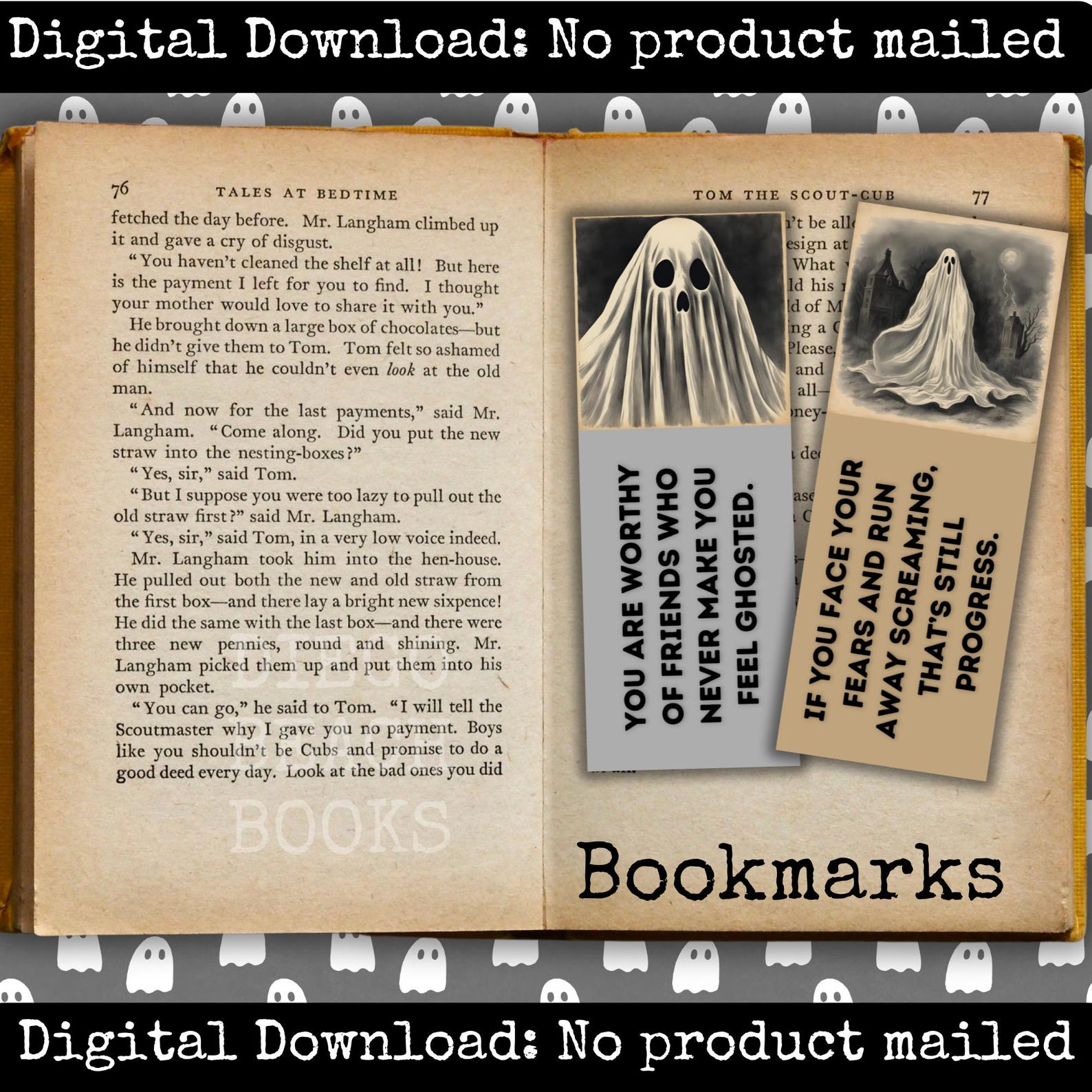 Ghost Bookmarks Printable Spooky Therapy Ghostly Wisdom Book Club ...
