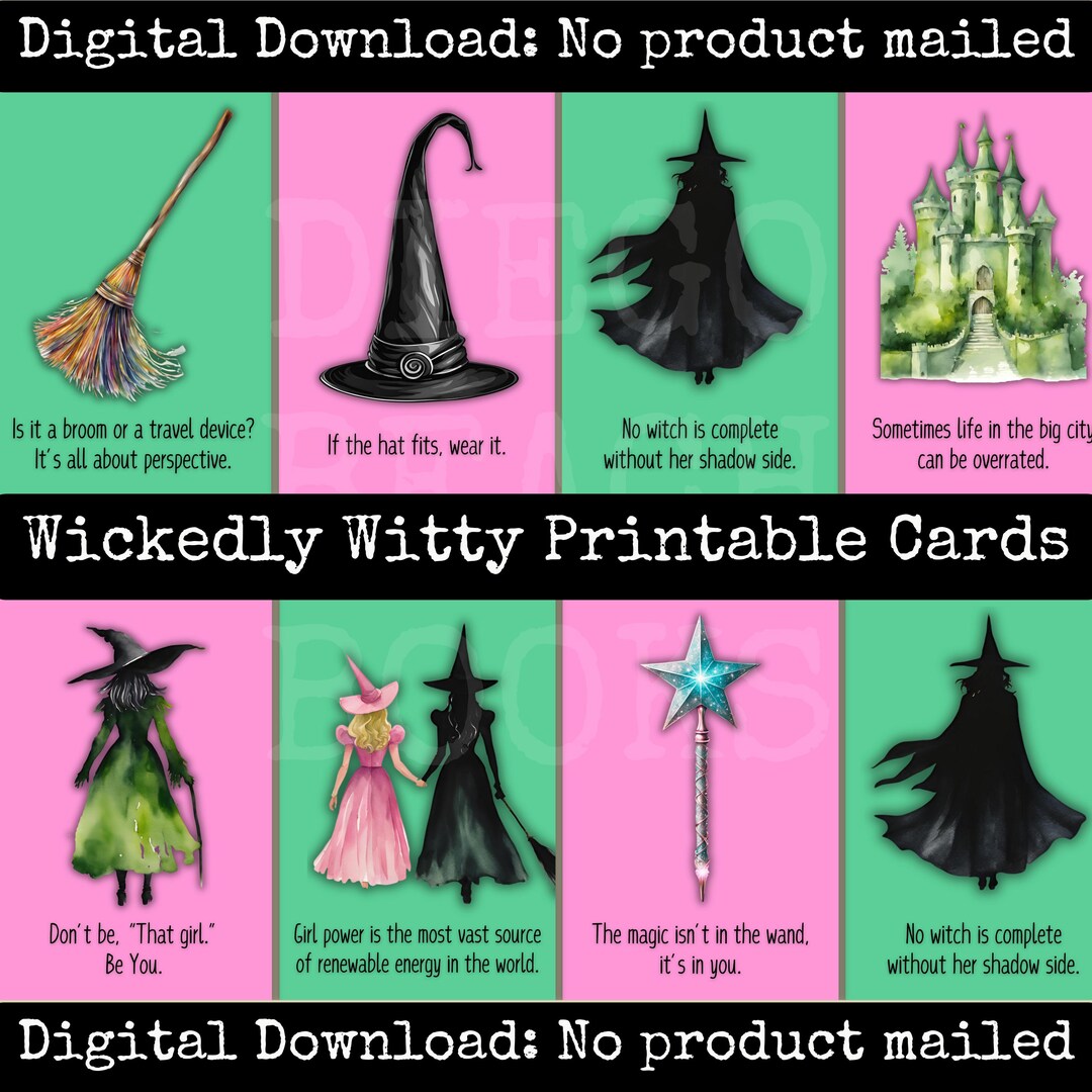 Witty Wicked Image Pack Junk Journal Card Ephemera Gift Tags Collage ...