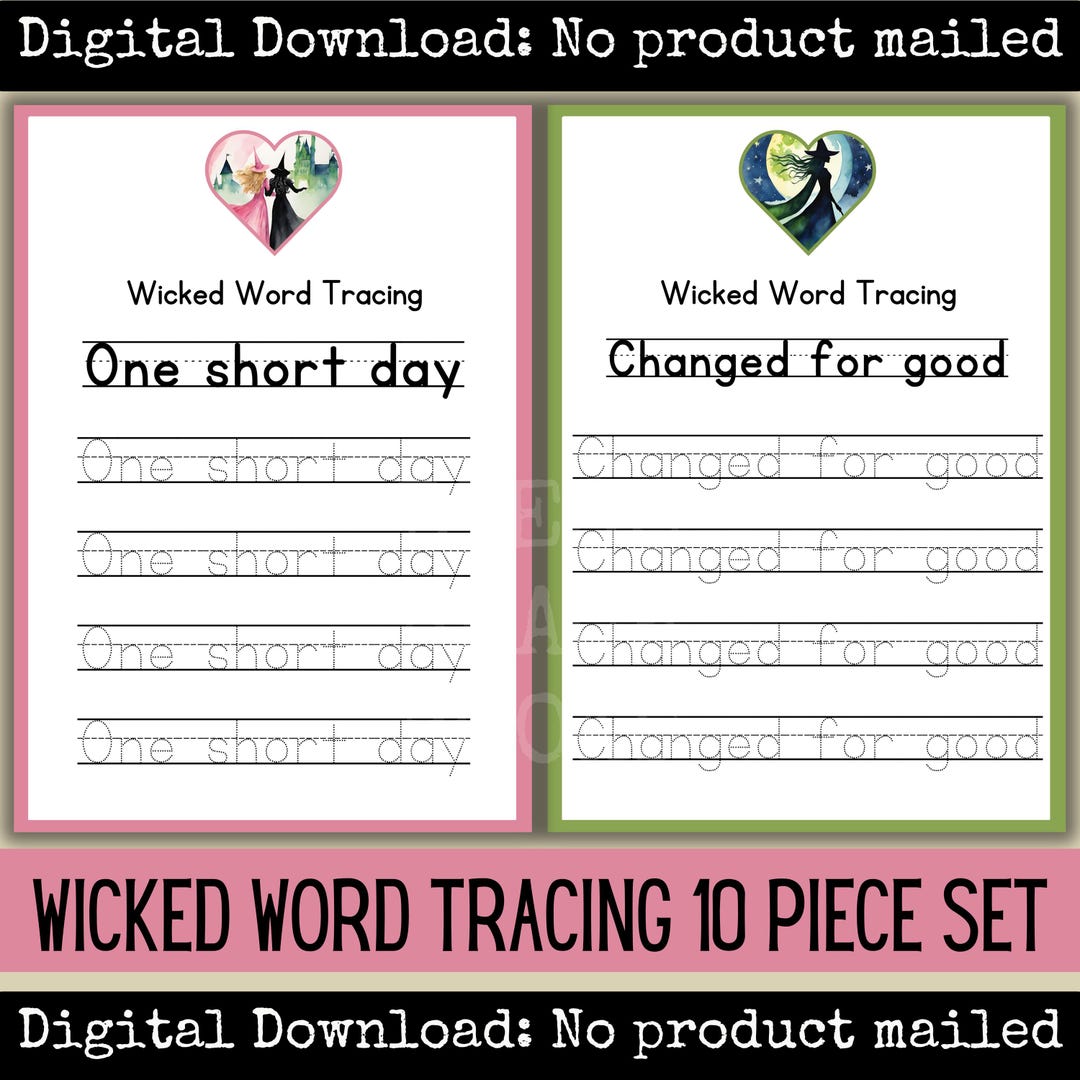 Wicked Letter Tracing Printable for Magical Learning Handwriting ...