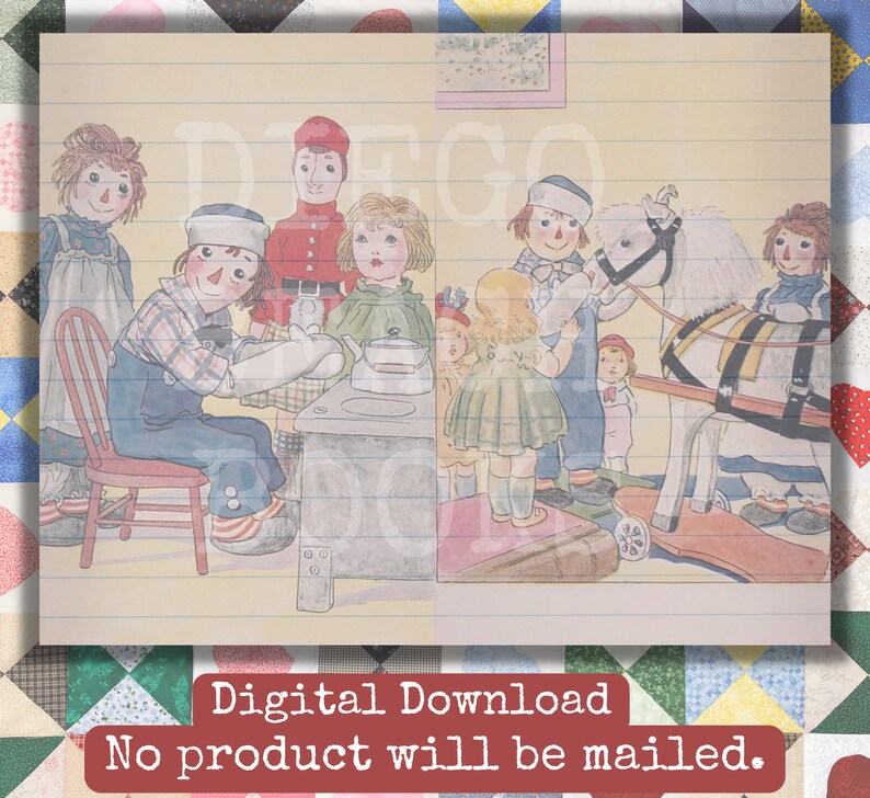 Raggedy Ann and Andy Junk Journal Pages Vintage Printable Set - Etsy