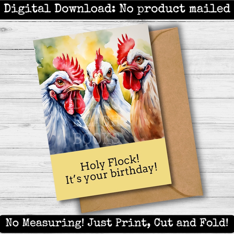 Funny Chicken Birthday Card Printable Funny Greeting - Etsy