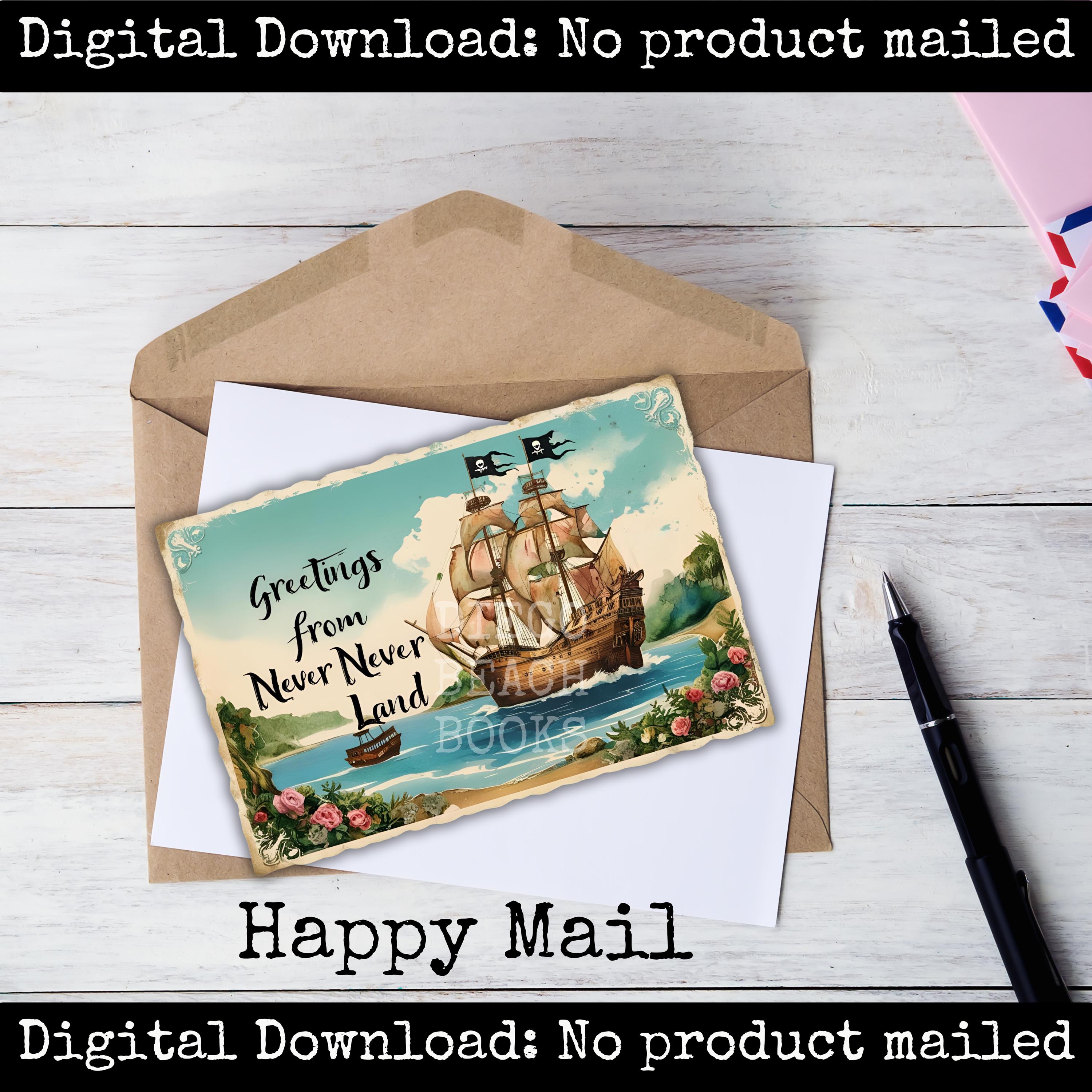 Greetings From Never Land Postcards Printable Peter Pan Ephemera for ...