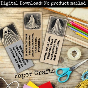 Ghost Bookmarks Printable Spooky Therapy Ghostly Wisdom Book Club ...
