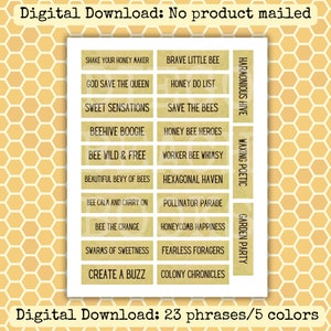 Bee Word Pack Printable Bee Phrases Garden Embellishments - Etsy