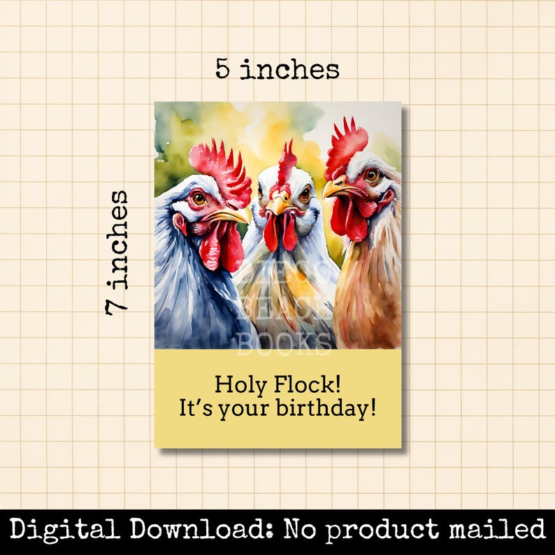 Funny Chicken Birthday Card Printable Funny Greeting - Etsy