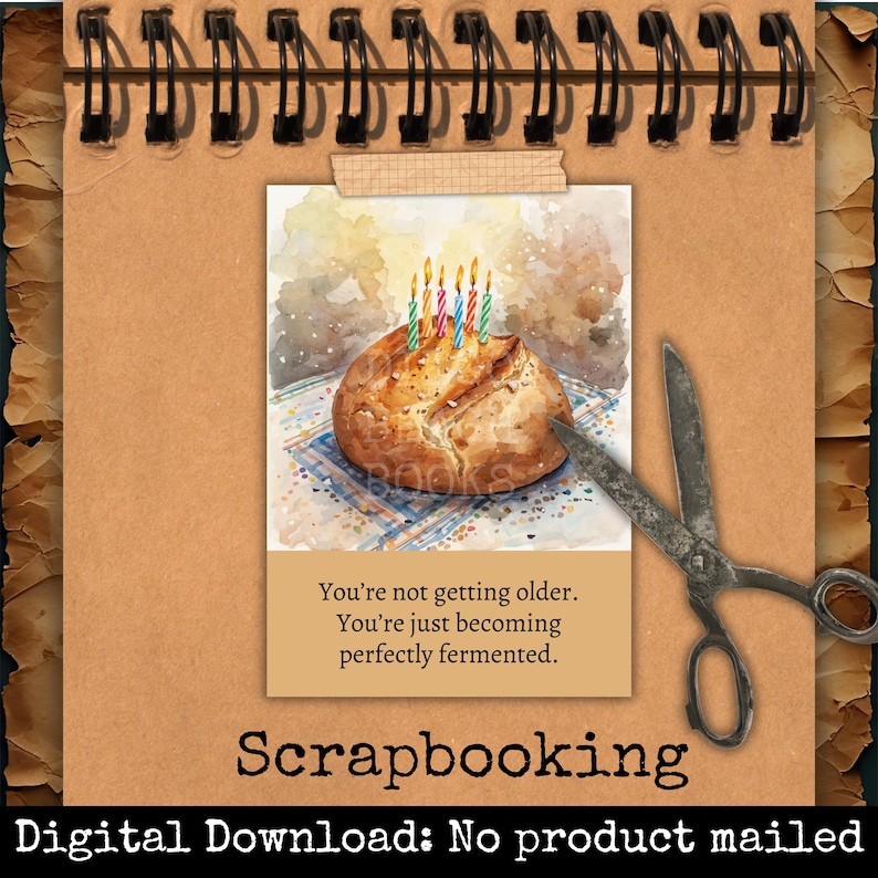 Sourdough Bread Birthday Card Printable Greeting Perfectly Fermented - Etsy
