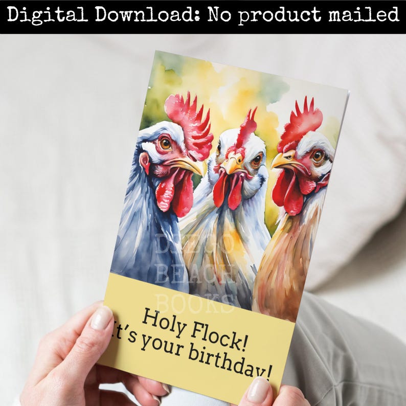 Funny Chicken Birthday Card Printable Funny Greeting - Etsy