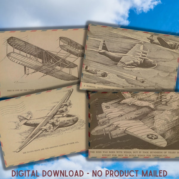 Airplane Post Card - Etsy