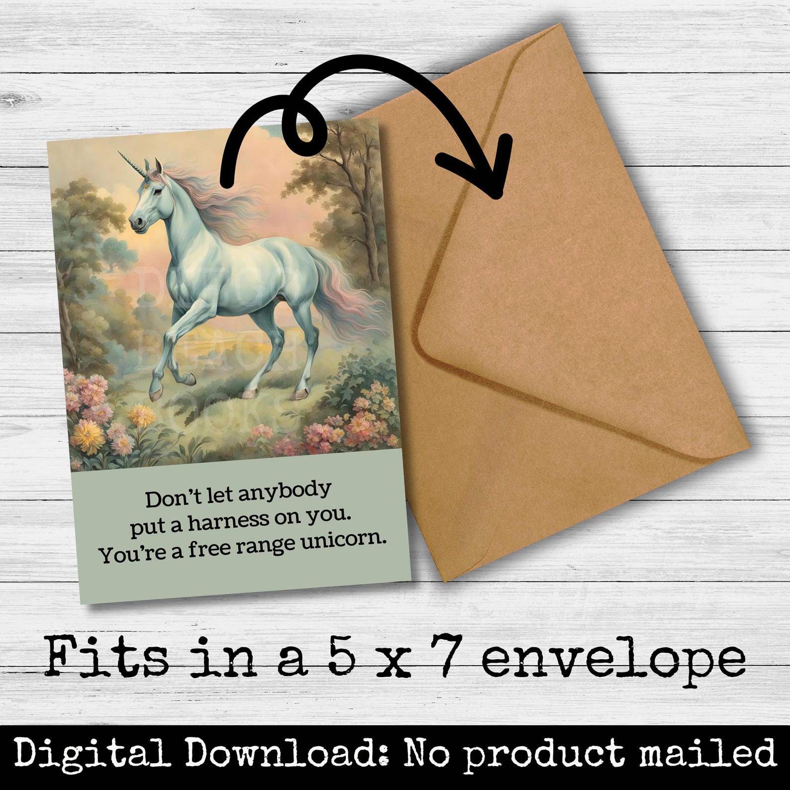 Free Range Unicorn Printable Card Funny Encouragement - Etsy