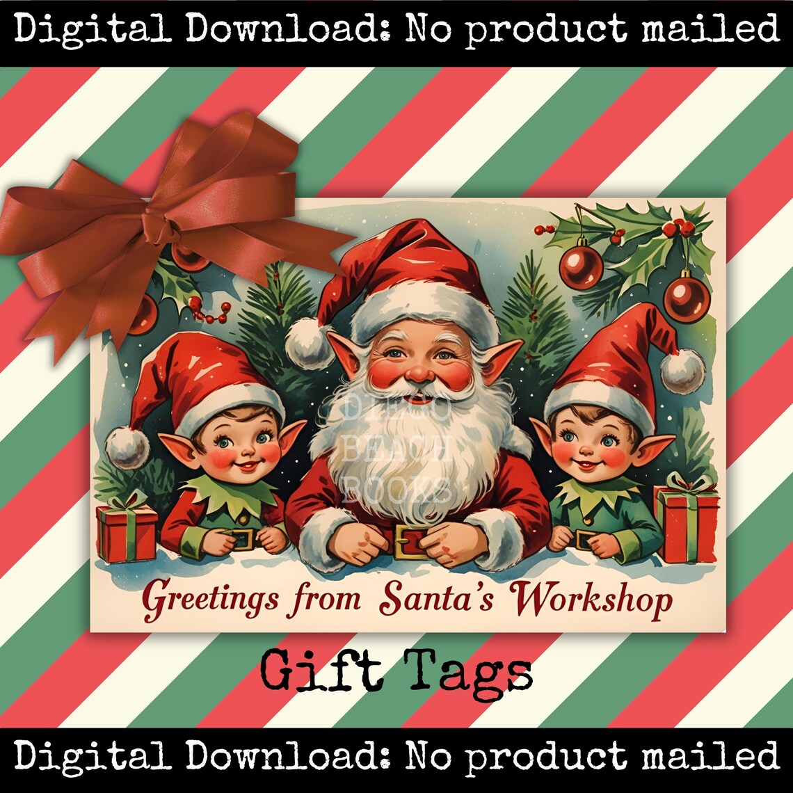 Greetings From Santa's Workshop Printable Christmas Postcards - Etsy