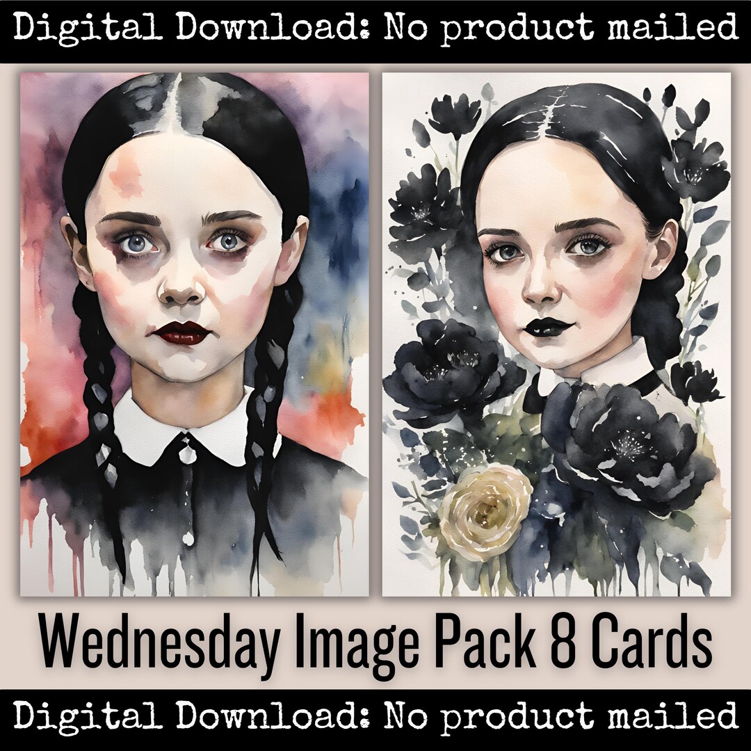 Wednesday Addams Inspired Image Pack Gothic Junk Journal Ephemera ...