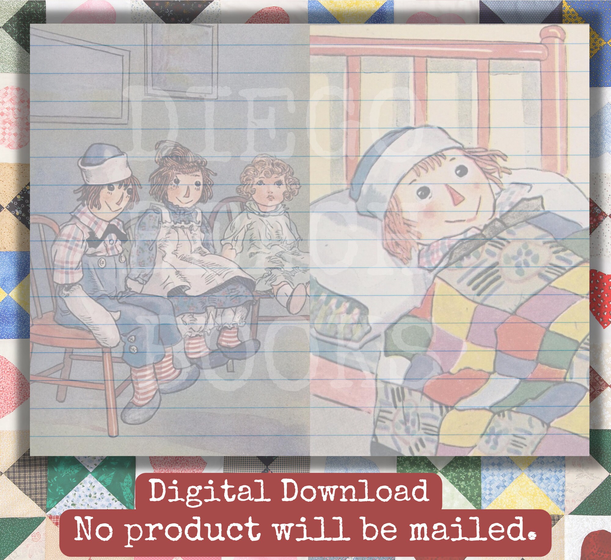 Raggedy Ann and Andy Junk Journal Pages Vintage Printable Set, Raggedy ...