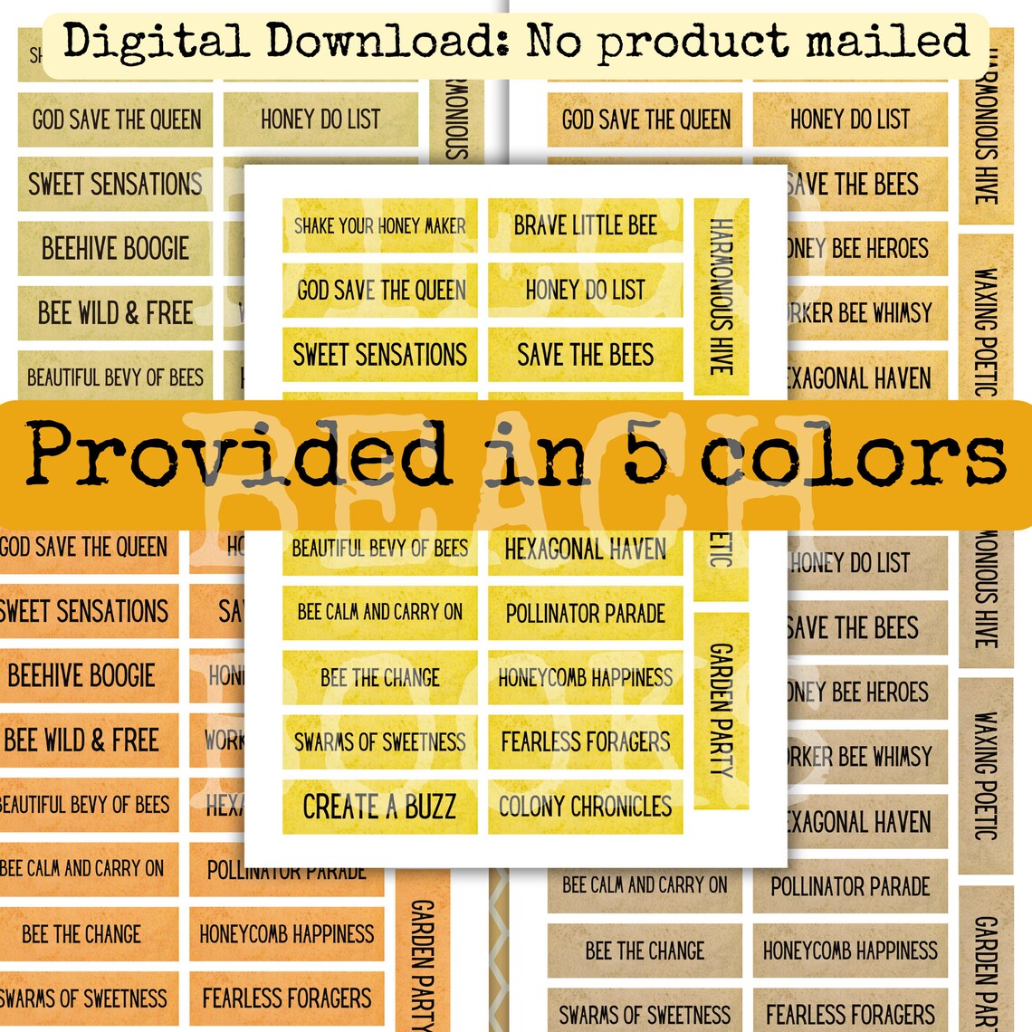 Bee Word Pack Printable Scrapbook Phrases Junk Journal Garden ...