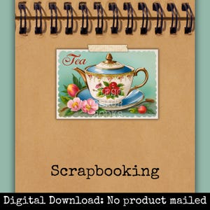 Tea Party Postcards Printable Scrapbook Cards Junk Journal Ephemera ...
