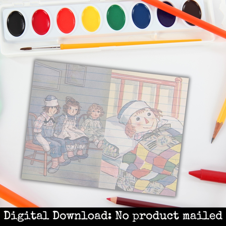 Raggedy Ann and Andy Printable Vintage Junk Journal Pages Collage ...