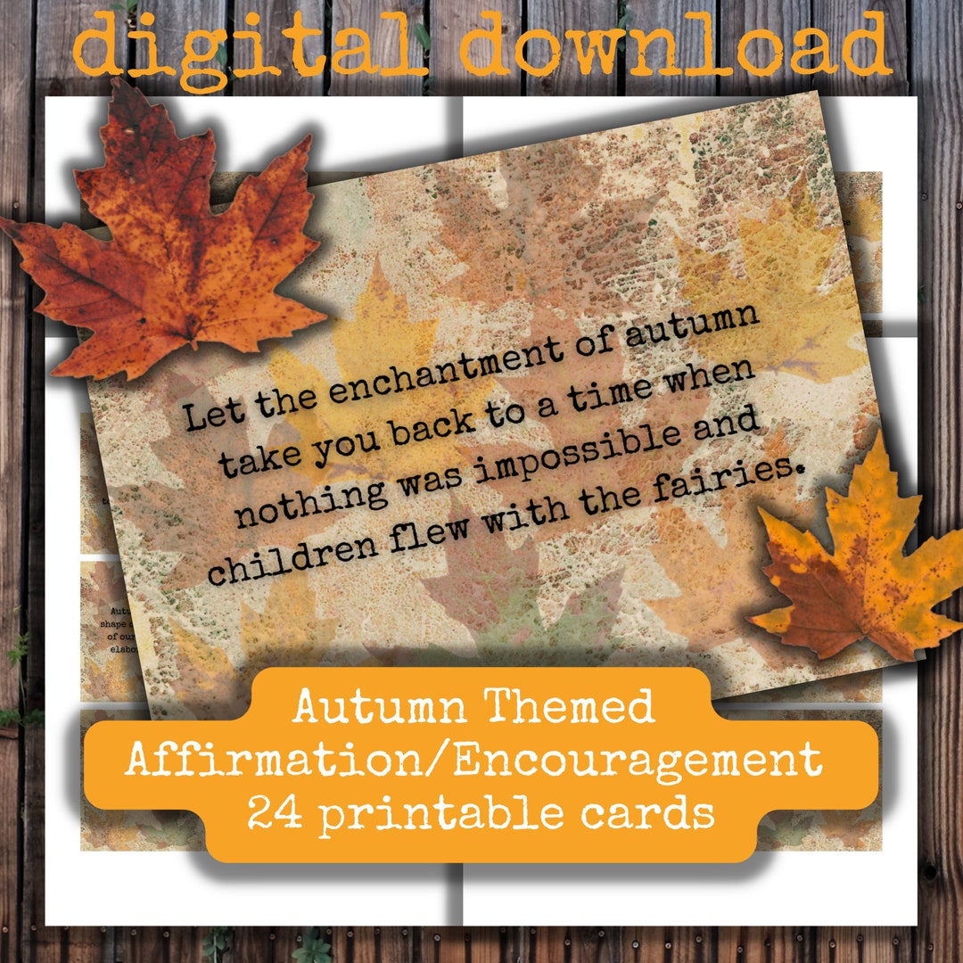 Autumn Affirmation Cards, Fall Encouragement Notes (digital Download ...