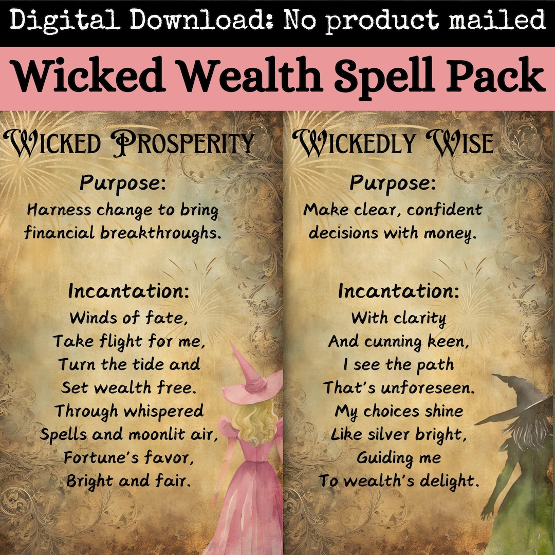 Wicked Scrapbook Cards Wealth and Abundance Spell Pack Magical ...