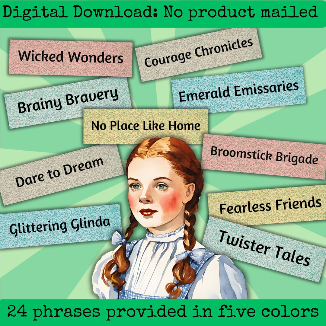 Wizard of Oz Word Pack Collage Scrapbook Dorothy Ephemera Scarecrow ...