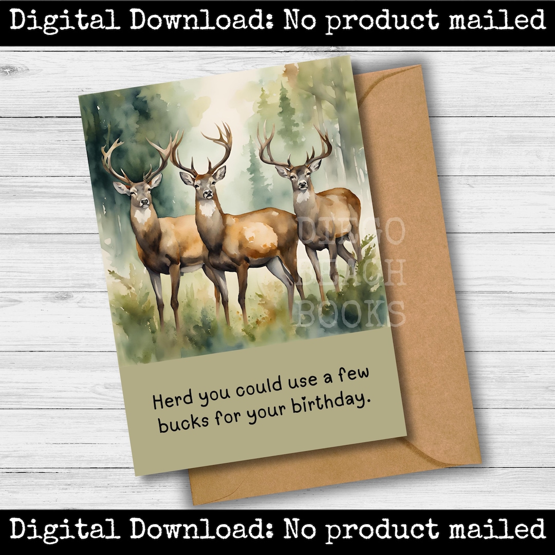 Herd You Could Use a Few Bucks Funny Birthday Card Printable - Etsy