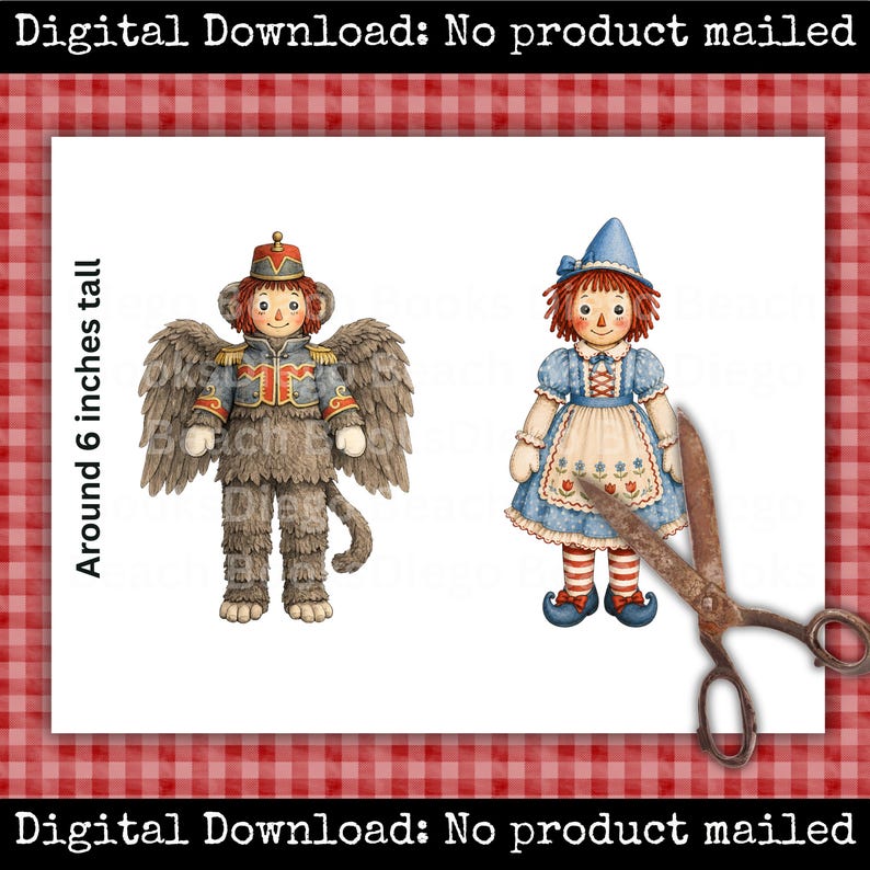 Printable Raggedy Ann Wizard of Oz Paper Dolls Fussy Cuts Scrapbook ...