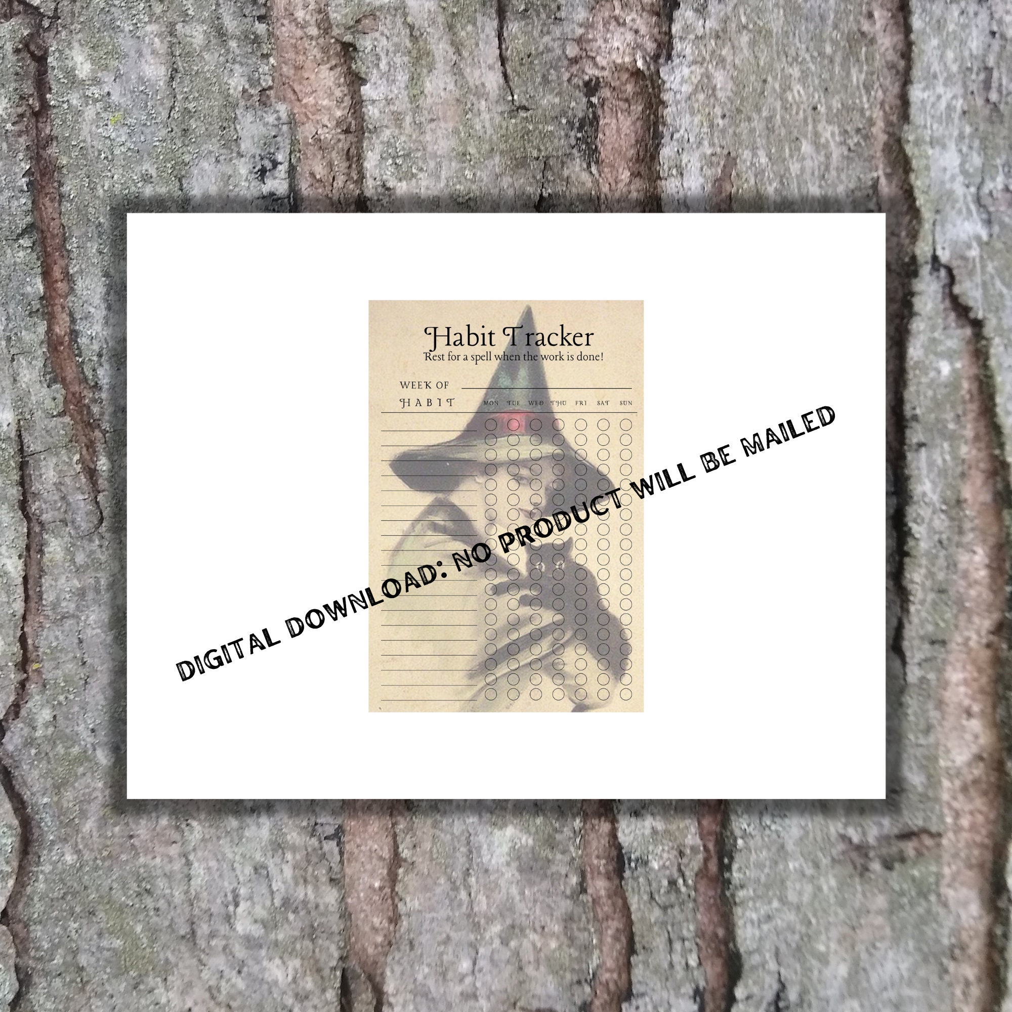 Vintage Witch Habit Tracker Digital Download Vintage Witch Printable Ephemera - Etsy