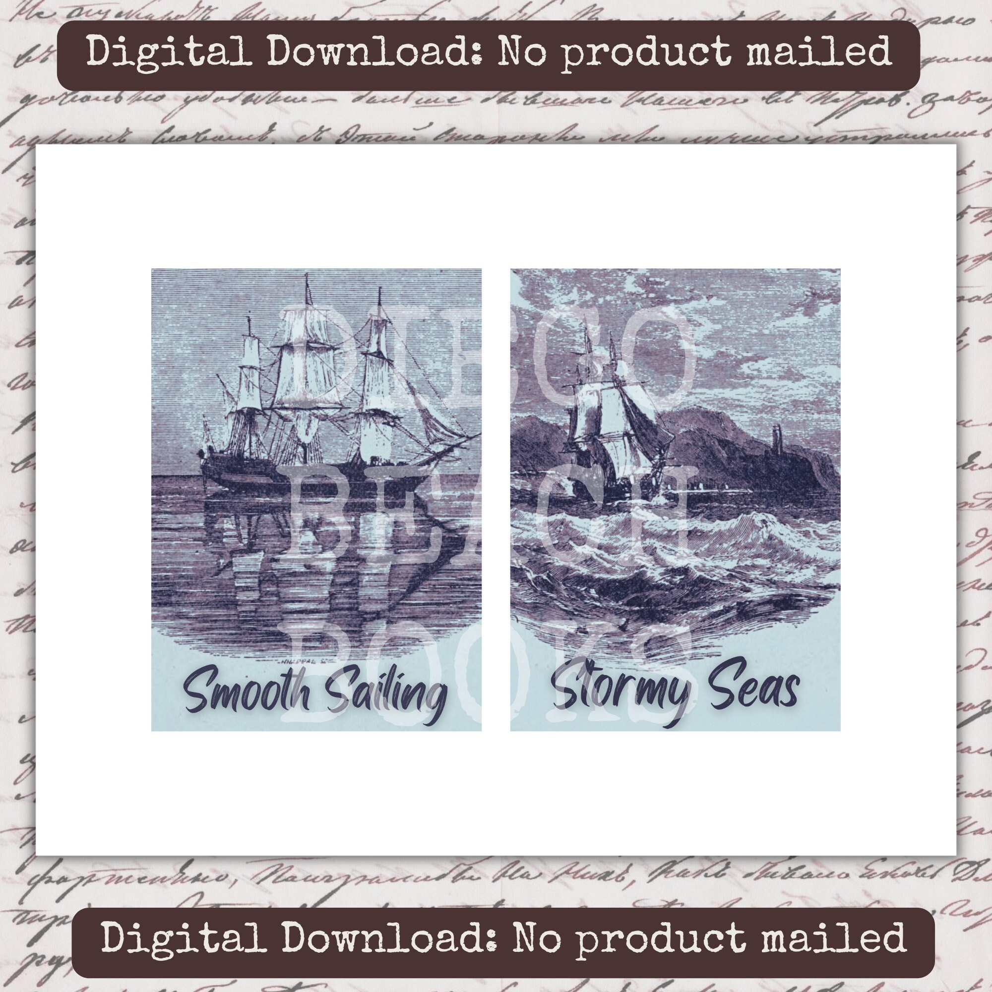 Ancient Mariner Vintage Printable Journal Card Set Vintage - Etsy