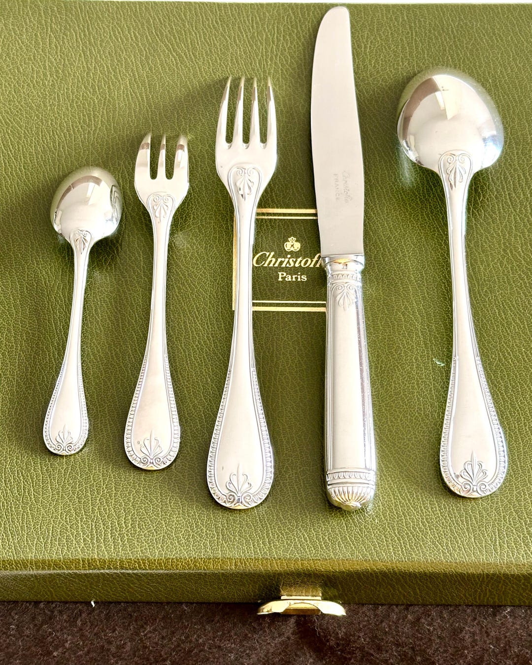 Christofle MALMAISON Silver Plated Flatware Set 30 Pcs for 6 People ...