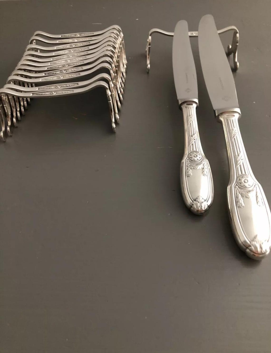 Christofle Silver Plated Knives Rests Set 12 Pcs for 12 Table Settings ...