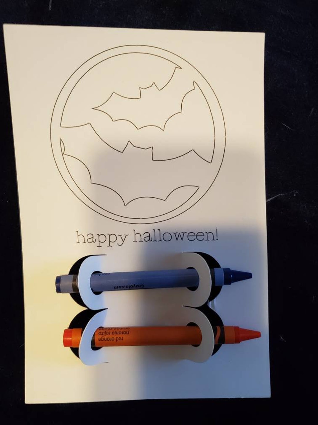Student and Classmate Halloween Gift Coloring Card for Kids, Halloween ...