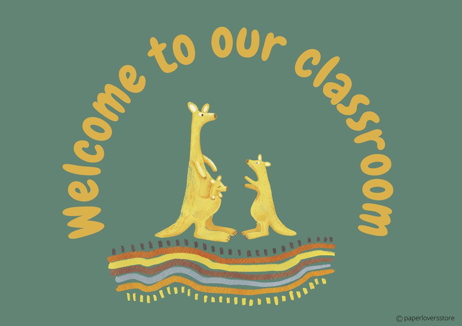 Australian Outback Themed Welcome Sign. Kangaroo Classroom Sign ...